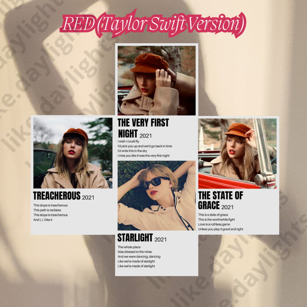 Jual Poster Taylor Swift - Red Album //Poster Aesthetic//Wall Decor ...