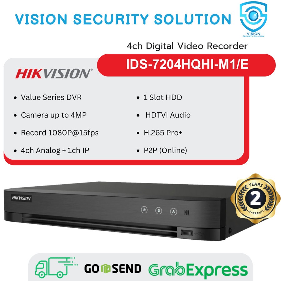 Jual DVR 5 in 1 Hikvision 4ch 5MP DS-7204HQHI-M1/E 1 HDD H.265+ Eco ...