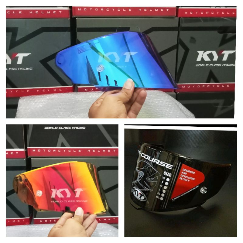 Jual VISOR IRIDIUM BLUE KYT TT COURSE/ KACA HELM KYT TT COURSE | Shopee ...
