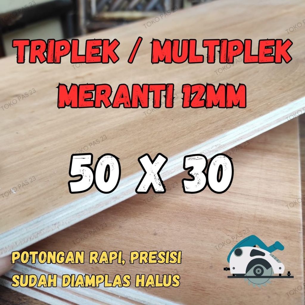Jual TOKO PAS 23 | TRIPLEK TEBAL 12mm UKURAN 50 x 30cm MULTIPLEK ...