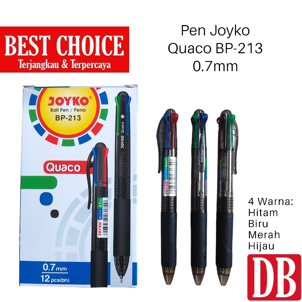 Jual Pulpen / Ballpoint / Pena 4 Warna Joyko BP-213 Quaco 0.7mm ...