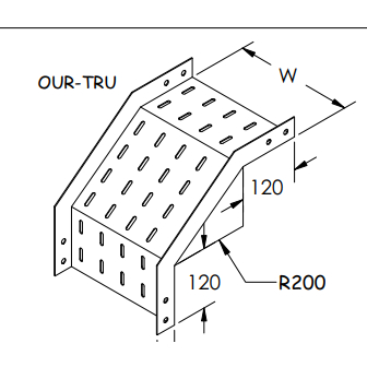 Jual Kabel Outside Riser Tray/Cable Tray Outside Riserr 200x50 Elektro ...