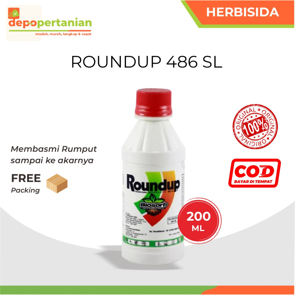 Jual Depo Pertanian - Herbisida Roundup Biosorb 486 SL 200ml Racun Obat ...