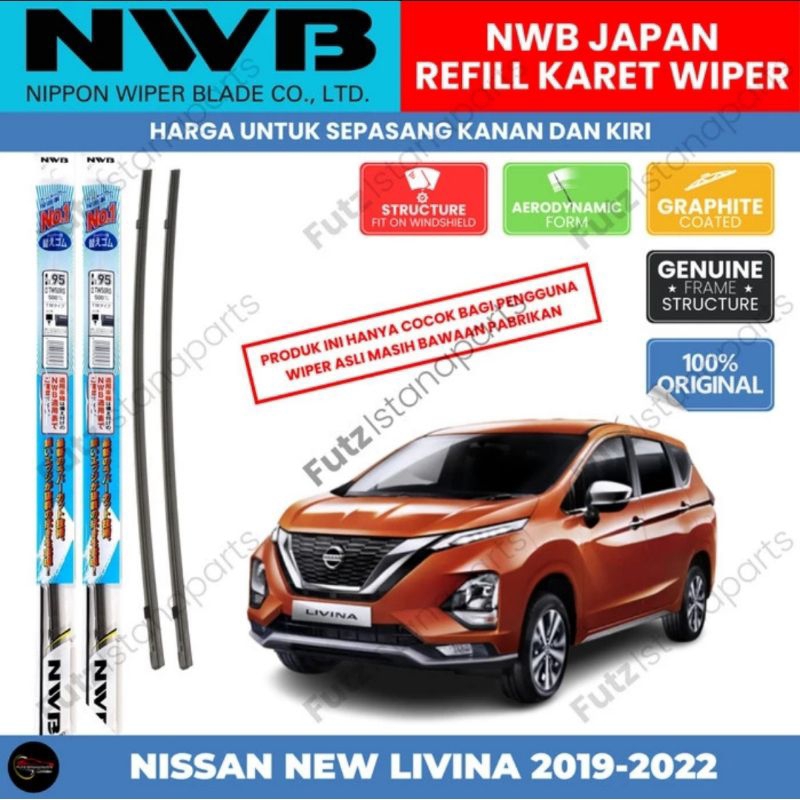 Jual Refill Karet Wiper Depan Livina 2019-2022 Ukuran 26" & 16" NWB Japan | Shopee Indonesia