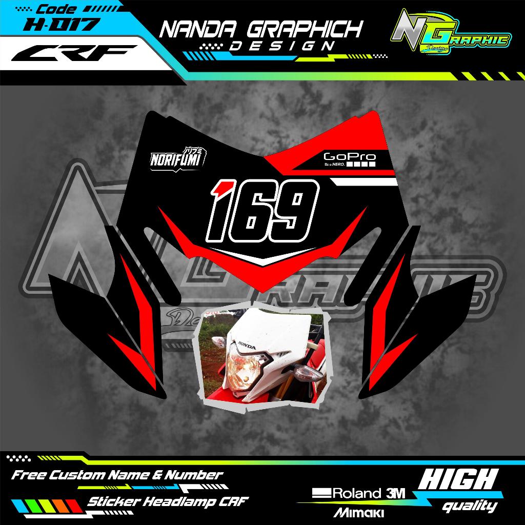 Jual Stiker Headlamp Kepala CRF papan CRF Ori Varian Warna Stiker Motor ...