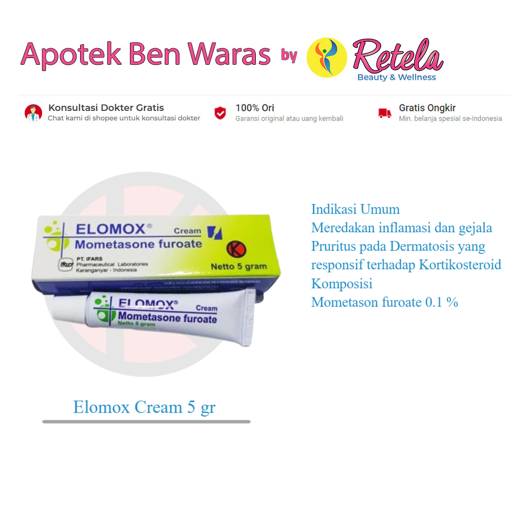 Jual Elomox Cream 5 gr / Mometason Furoate | Shopee Indonesia
