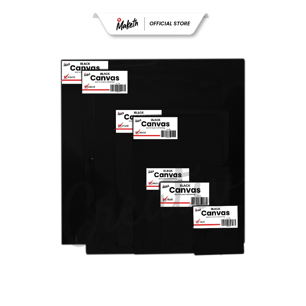 Jual Kanvas Lukis Painting Canvas Hitam Sudah Gesso Kecil Sedang 10X10 ...