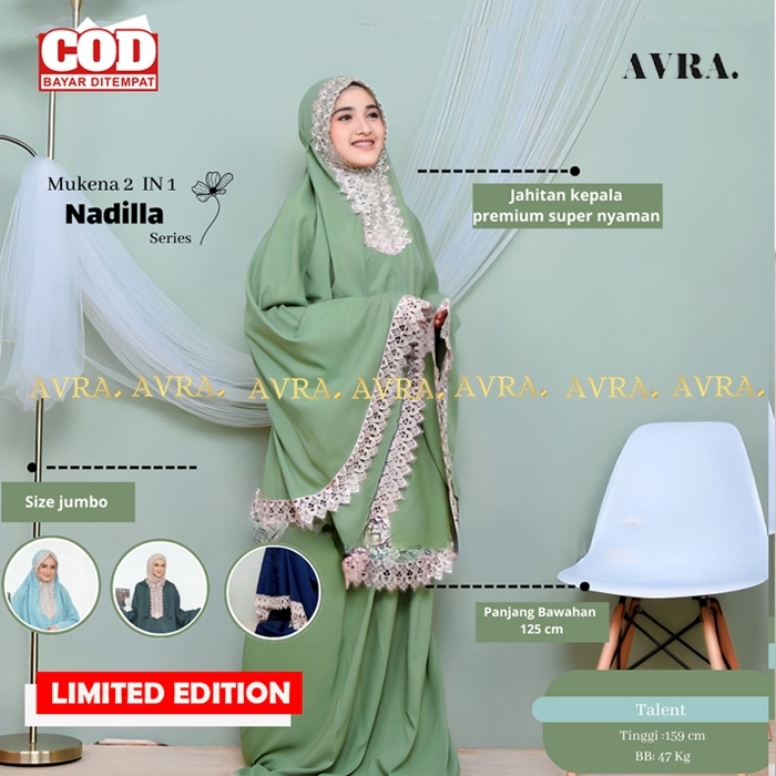 Jual Mukena Dewasa Jumbo 2 in 1 Katun Resleting Leher Renda Mewah Bahan ...