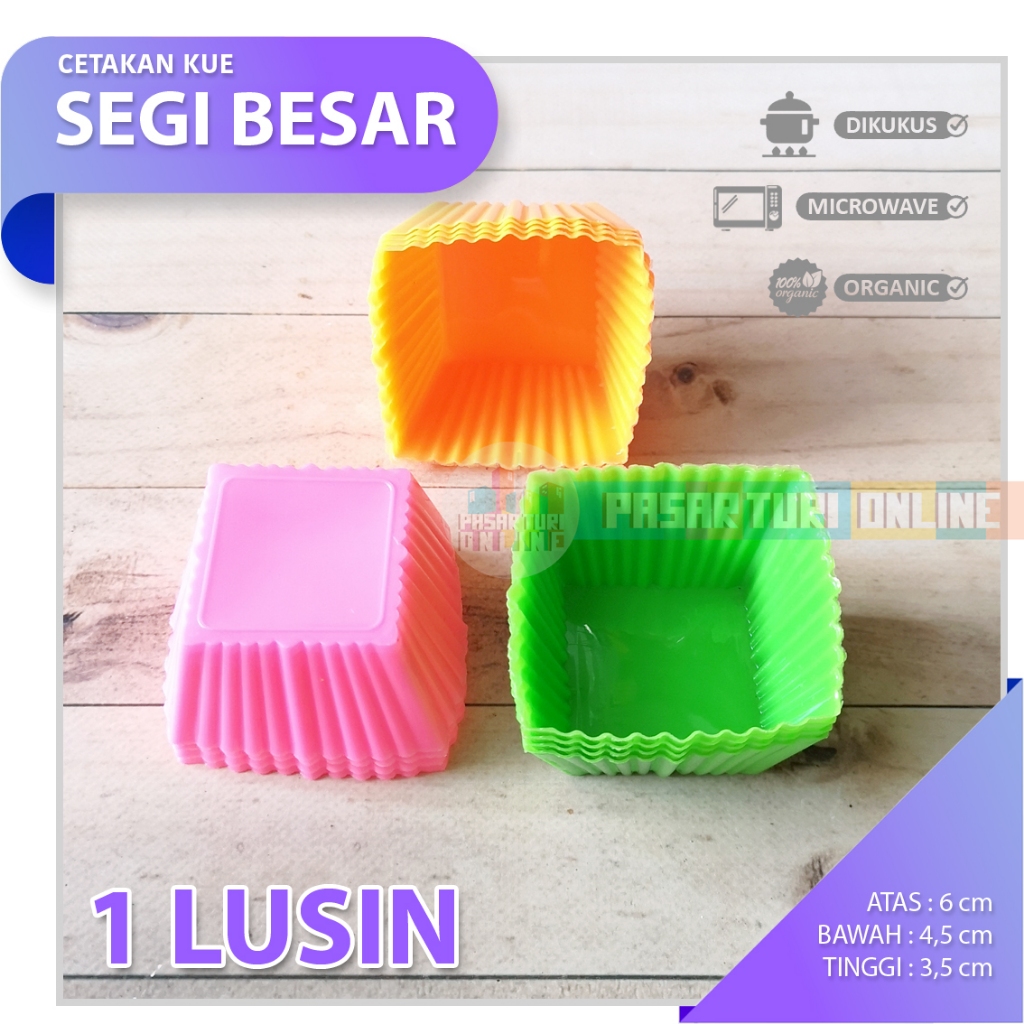Jual Paket 3 Lusin Cetakan Kue SEGI BESAR Rege Plastik Puding Jelly ...