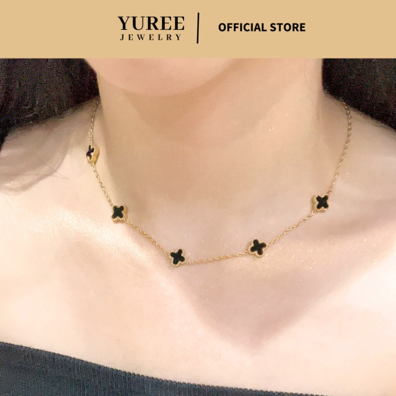 Jual YUREE • Abelle Necklace • Perhiasan Kalung Clover Keliling Bolak ...