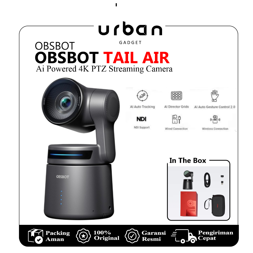 Jual OBSBOT Tail Air Ai Powered 4K PTZ Streaming Camera | Shopee Indonesia