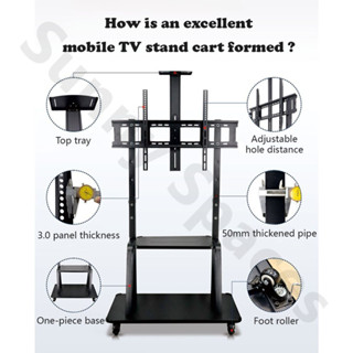 Jual TV Standing Portable for 32-85 Inch LED TV Floor Stand on Wheels ...