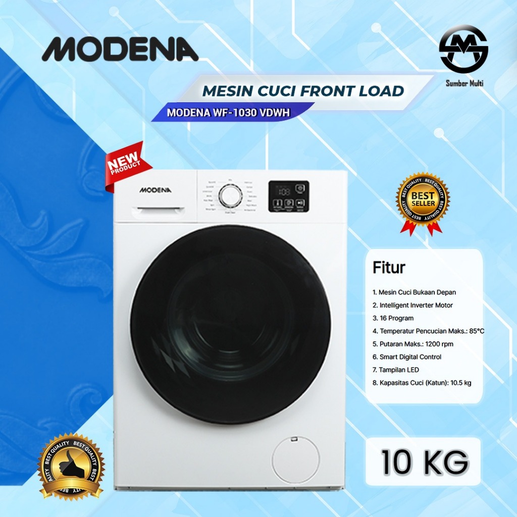 Jual MODENA FRONT LOAD MESIN CUCI WF 1030 VDWH 10KG | Shopee Indonesia