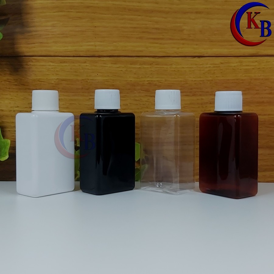 Jual BOTOL ULIR 100 ML PLASTIK PUTIH NECK 24 / BOTOL PLASTIK PET KOTAK 100ML | Shopee Indonesia