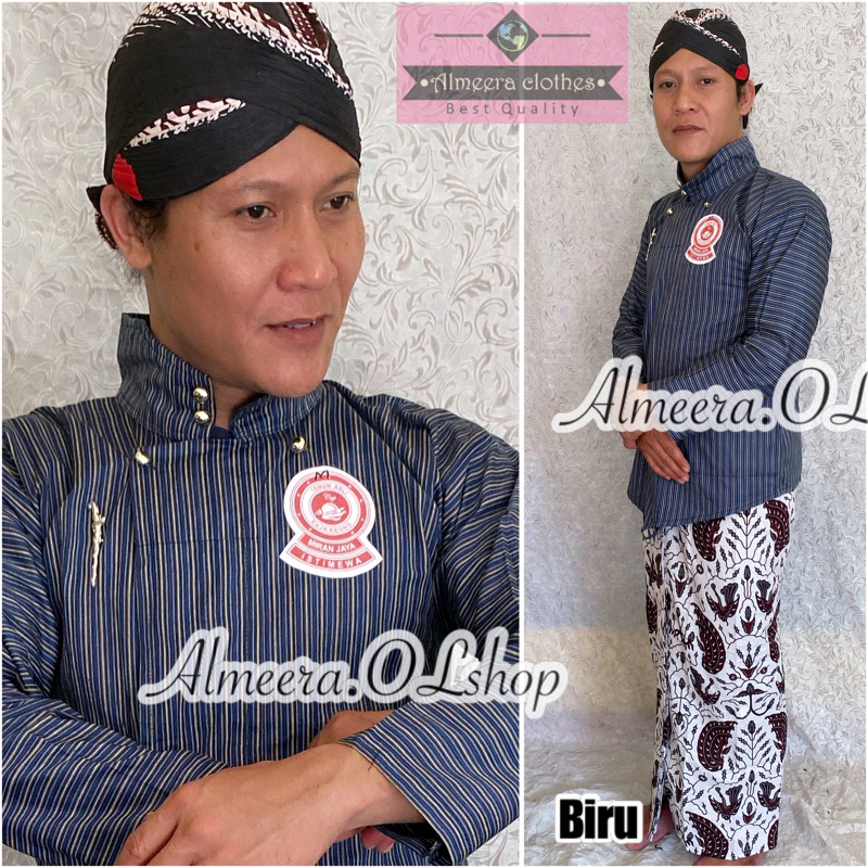 Jual surjan lurik alusan raja keong istimewa warna biru | Shopee Indonesia