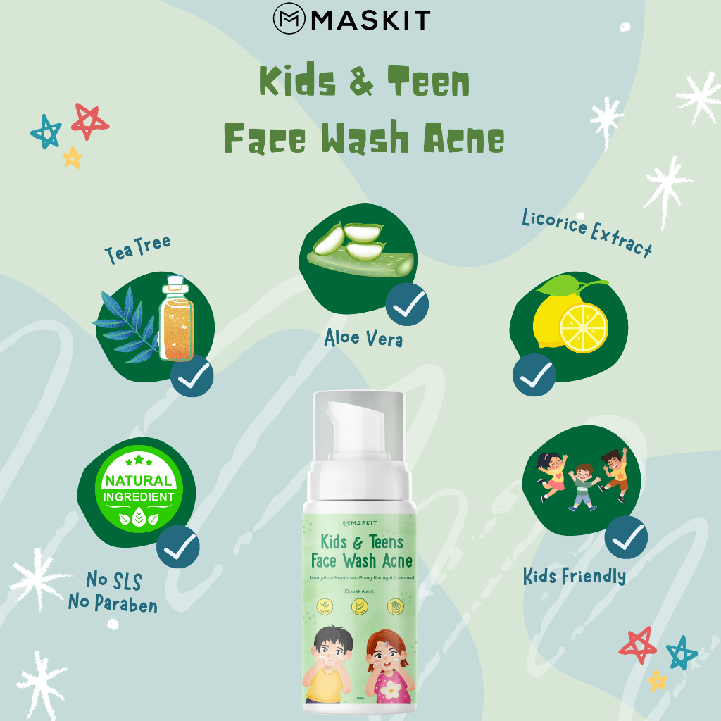 Jual Acne Biang Keringat Bruntusan Jerawat Foaming Face Wash Maskit ...