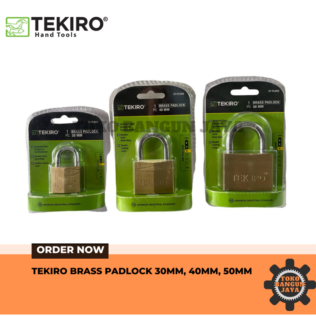 Jual TEKIRO Gembok Kuningan Pendek 30,40,50mm / Brass Padlock 30,40 ...