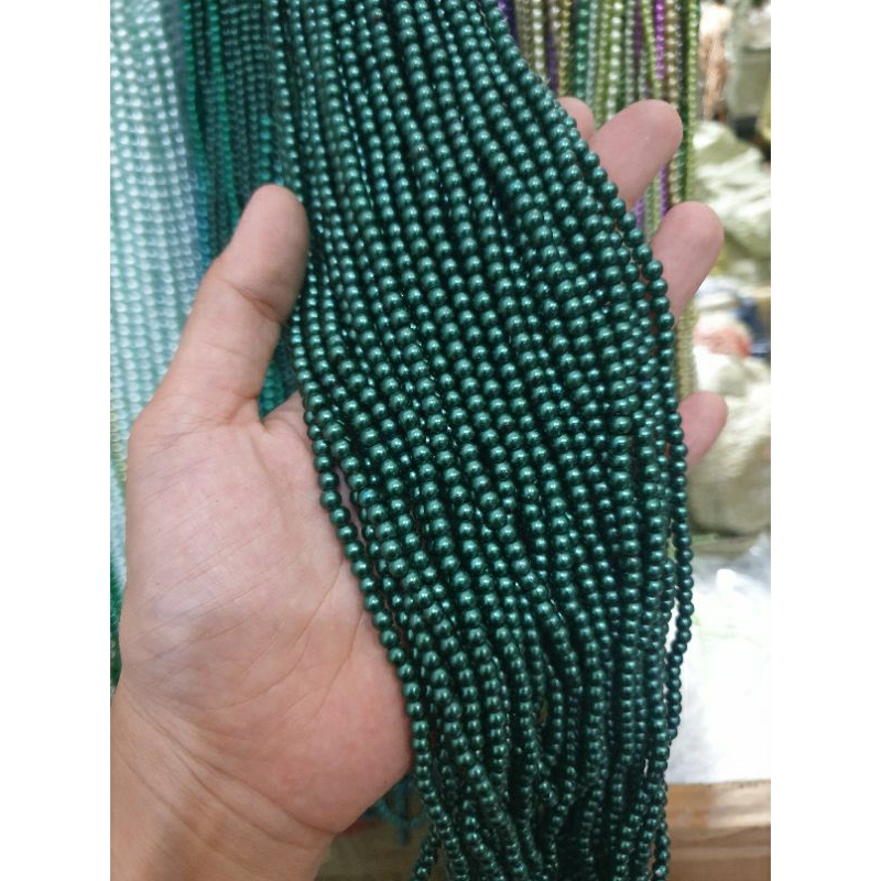 Jual MUTIARA BERAT 4.mm seri HIJAU IJO MUTIARA SINTETIS BERAT mutiara ...