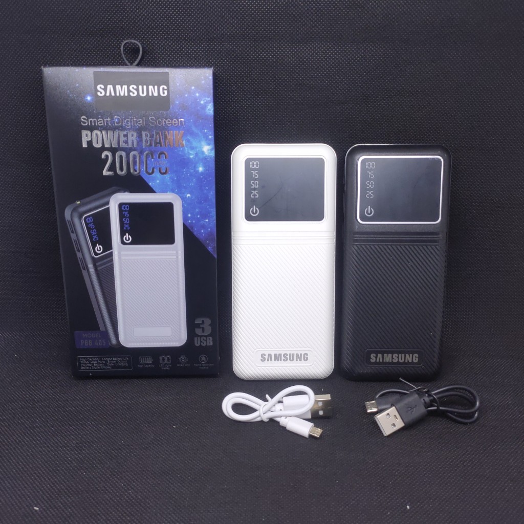 Jual Power Bank 20000 mAh SAM / Power Bank 3 USB / Smart Digital Screen ...