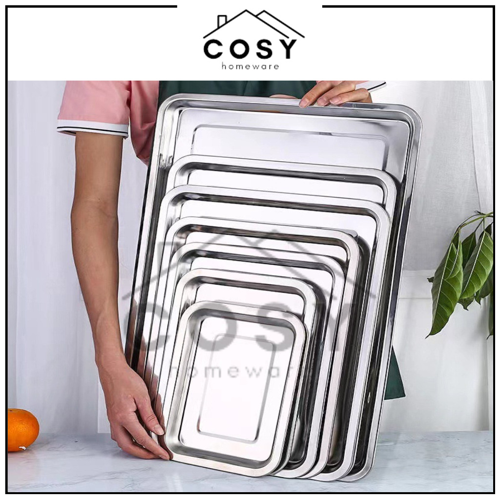 Jual COSY Nampan Stainless Persegi / Nampan Peniris Minyak / Baking ...