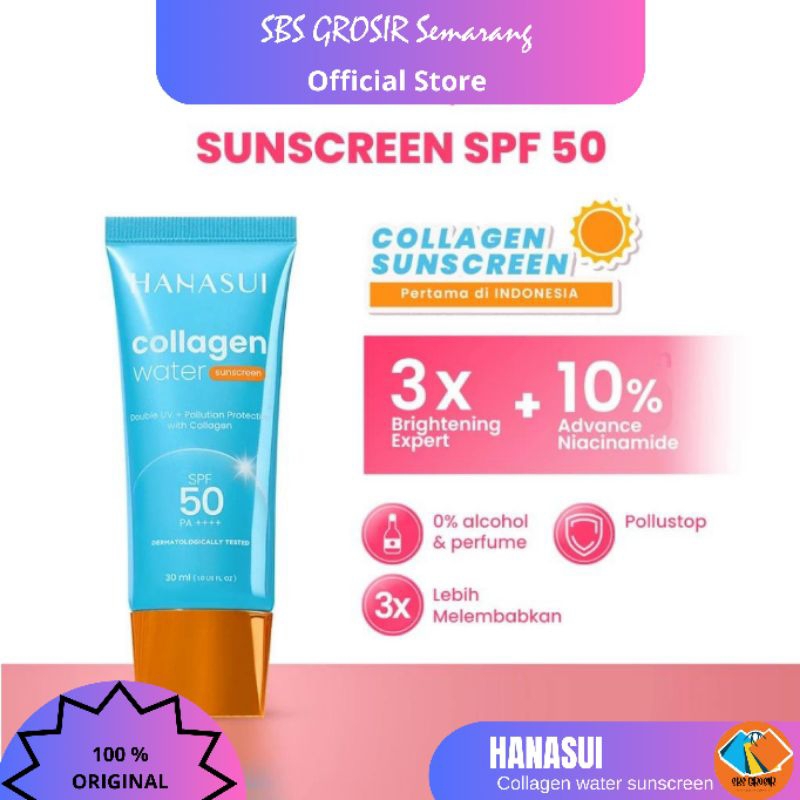 Jual Hanasui Collagen Water Sunscreen SPF 50 PAA ++++ | Shopee Indonesia