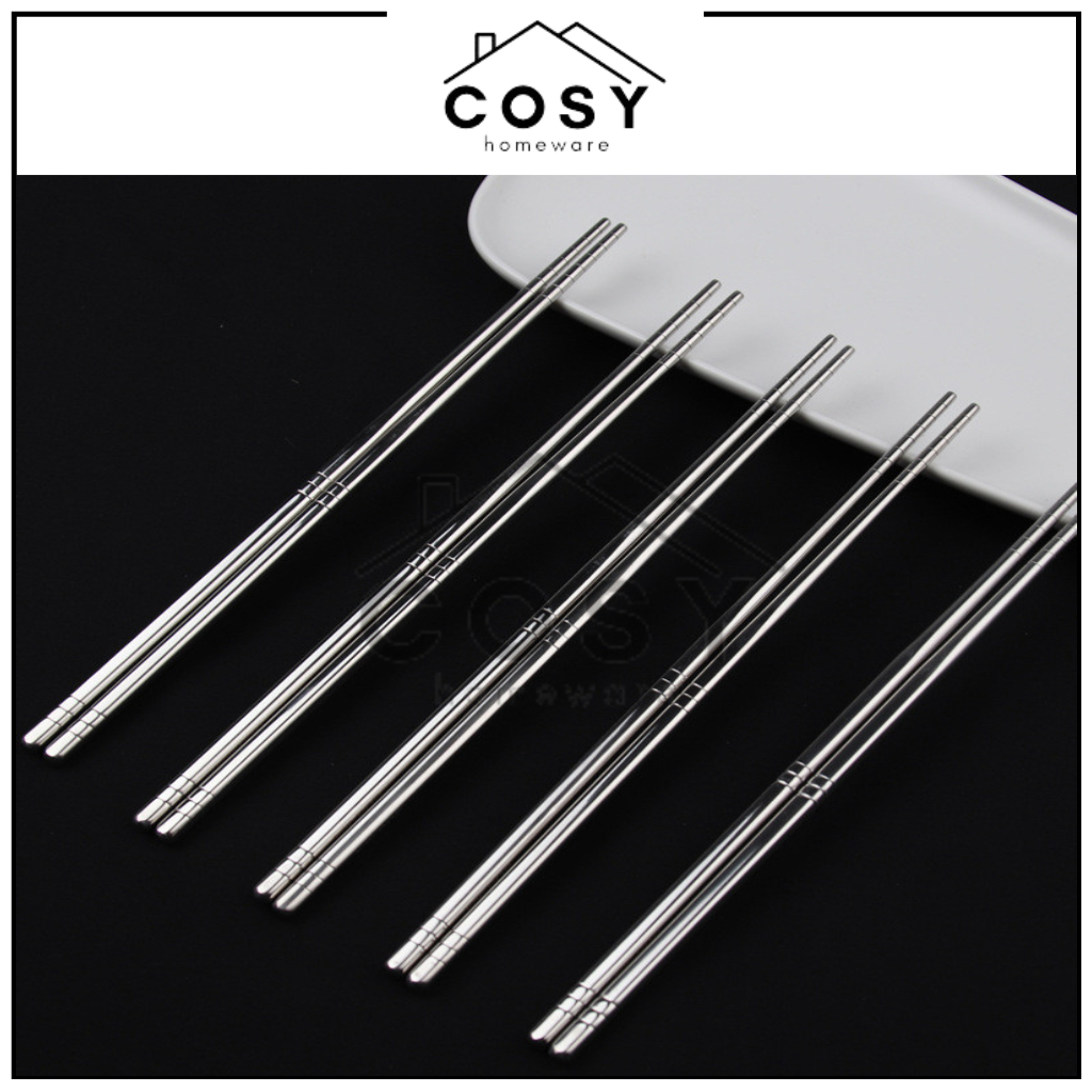 Jual COSY Sumpit Makan Korea Bulat Stainless SUS 304 1 Pasang High ...
