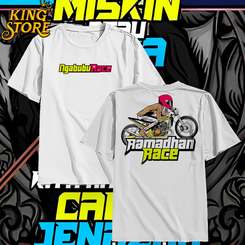 Jual Kaos RAMADHAN RACE | Bahan combed 30s 100% Katun | Sablon DTF high Qwality | Shopee Indonesia