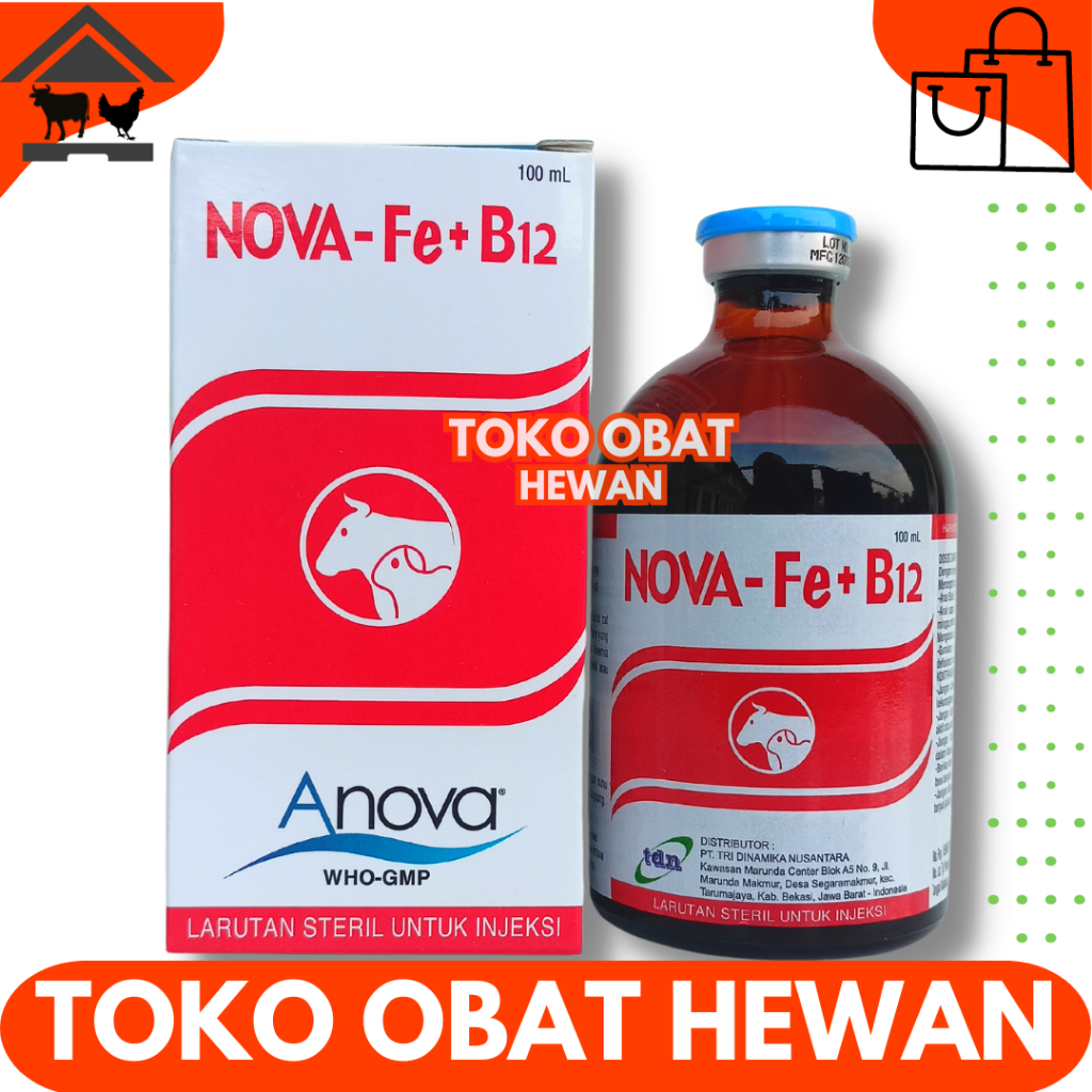 Jual NOVA Fe B12 100ML - Vitamin B12 dan Zat besi untuk hewan Sapi Babi ...