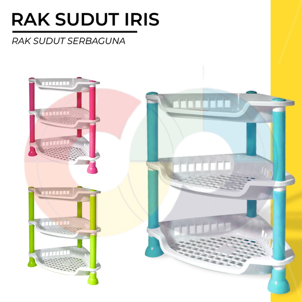 Jual Rak Sudut Plastik Serbaguna Susun 3 DX - Rak Meja Kosmetik Bumbu ...