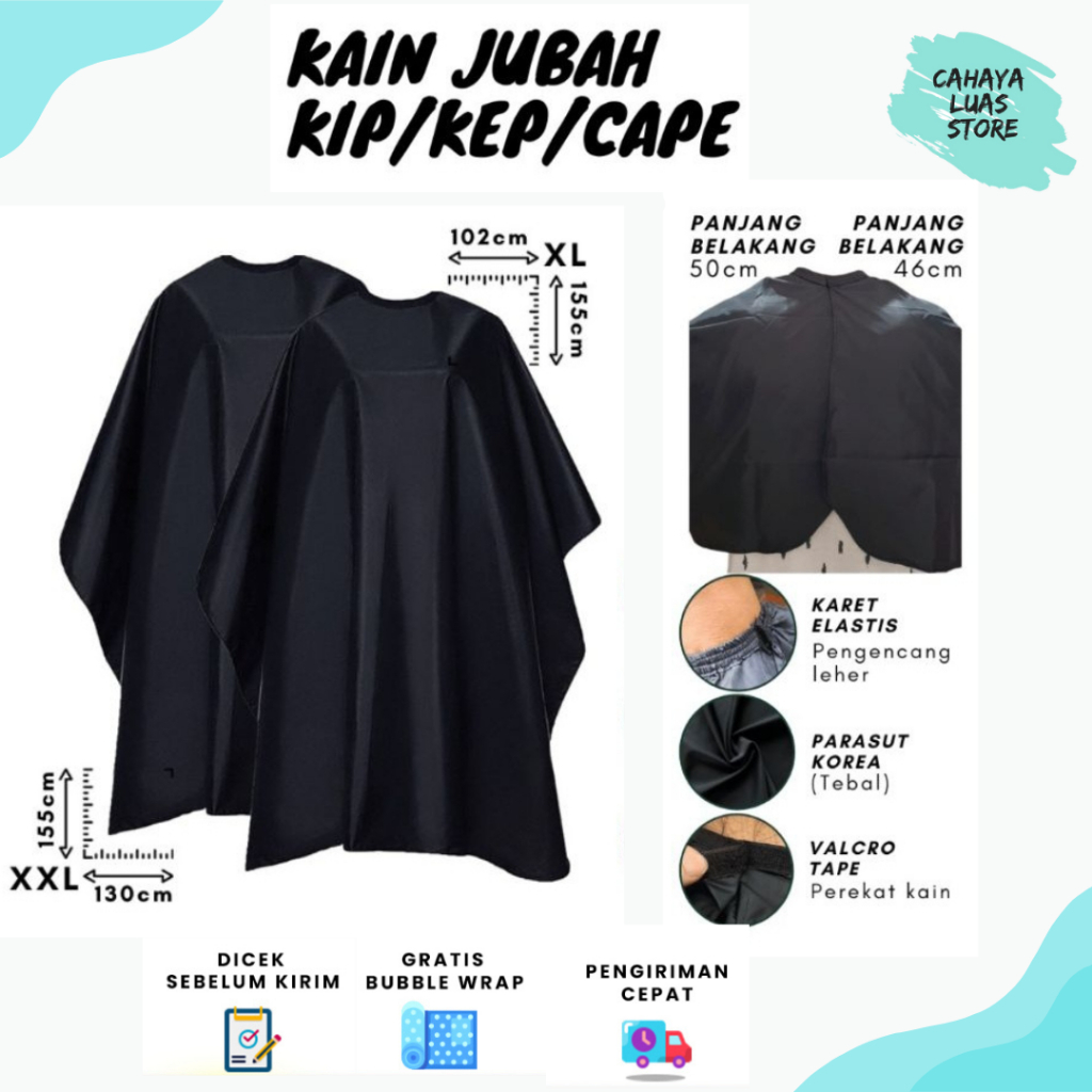 Jual CL Kain Kip Barbershop Salon Jubah Apron Alas Pangkas Rambut Hitam ...
