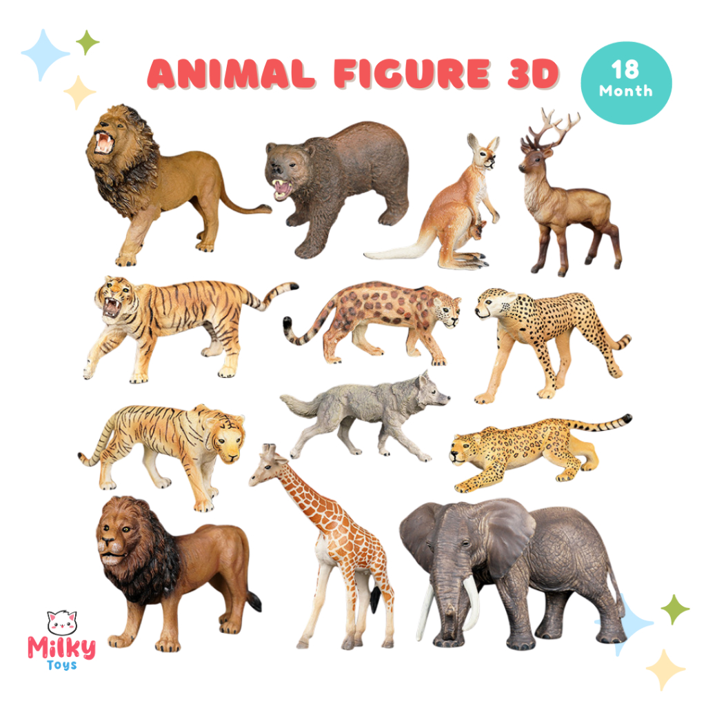 Jual MILKY Figure Hewan Animal Model Toys Koleksi Mainan Binatang Karet ...
