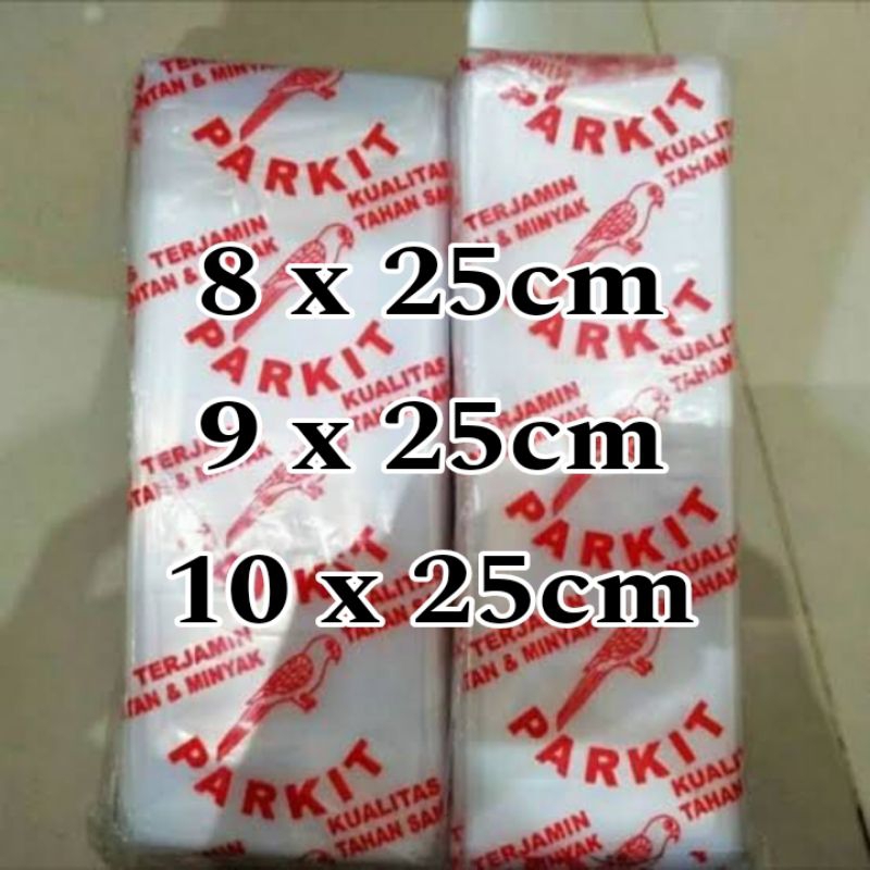 Jual Plastik Parkit 8x25cm , 9x25cm , 10x25cm bungkus / packing ikan cupang, Guppy, Molly, Platy ...