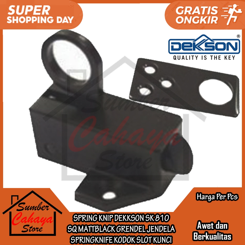 Jual Grendel Slot Jendela Spring Knip Dekkson Sk 810 Sq Matt Black ...
