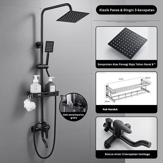 Jual SUS304 Shower Set Paket Lengkap Shower Besi Stainless Shower dan ...