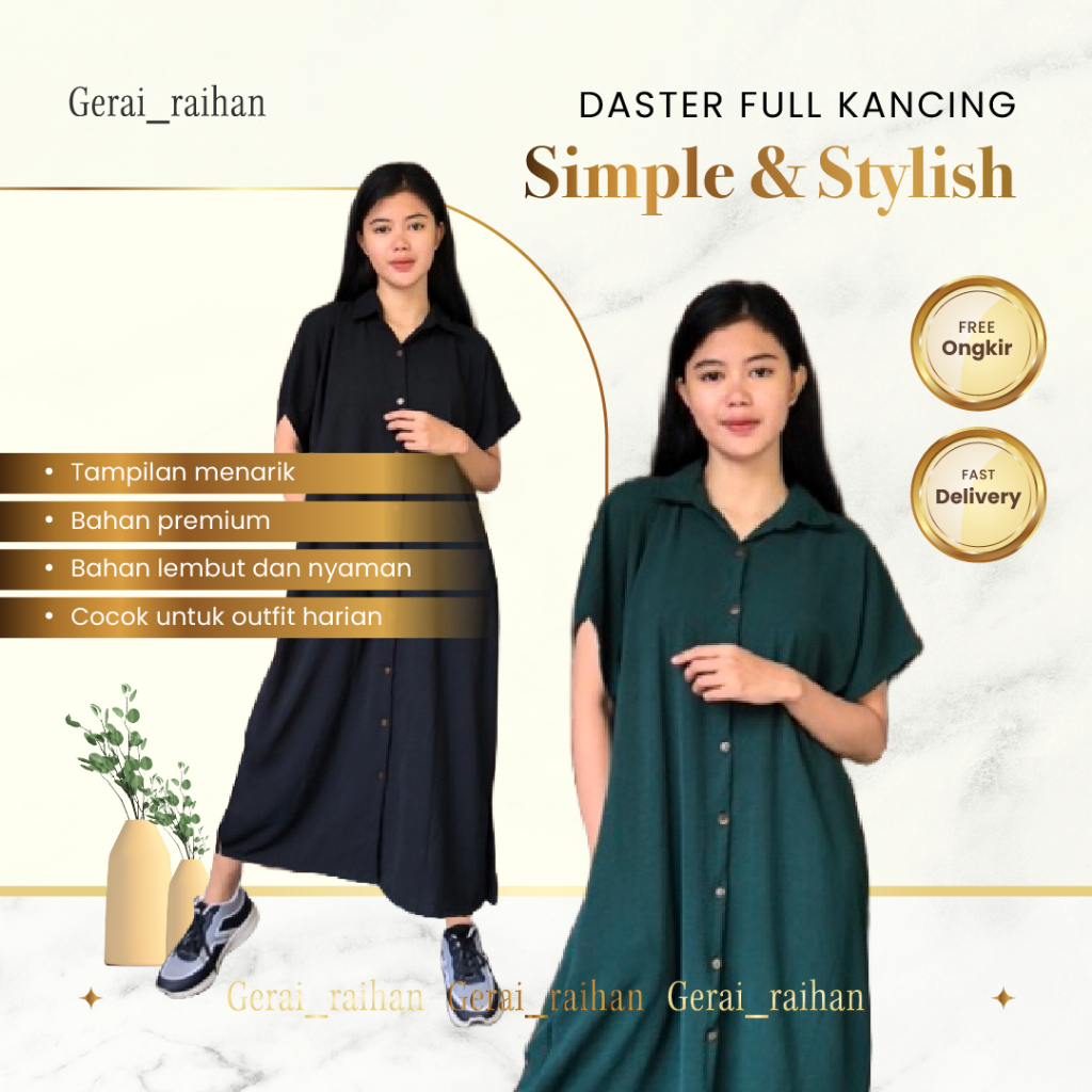 Jual Daster Crinkle Daily Wear Full Kancing Baju Tidur Wanita Jumbo ...