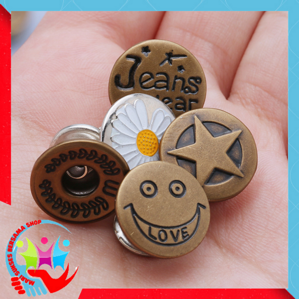 Jual MSBS Kancing Jeans Logam Tusuk Simple Adjustable Kancing Celana ...