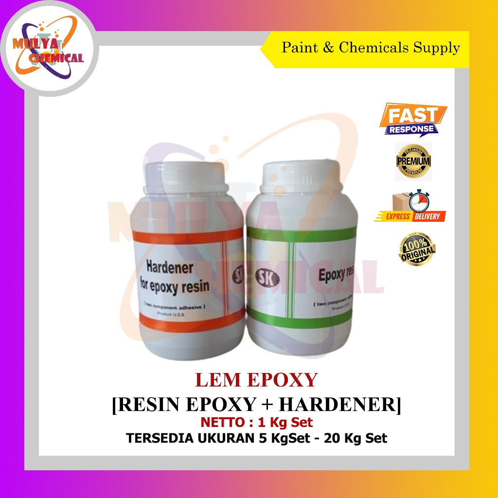 Jual LEM EPOXY [RESIN+HARDENER 1KgSet] - WATERPROOFING, MARMER, BESI ...