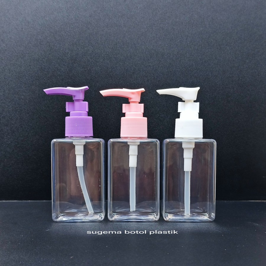 Jual Botol 100ml Kotak Bening / Botol Pump 100 Ml Pump Clip Lock Plastik Pet Tebal | Shopee ...