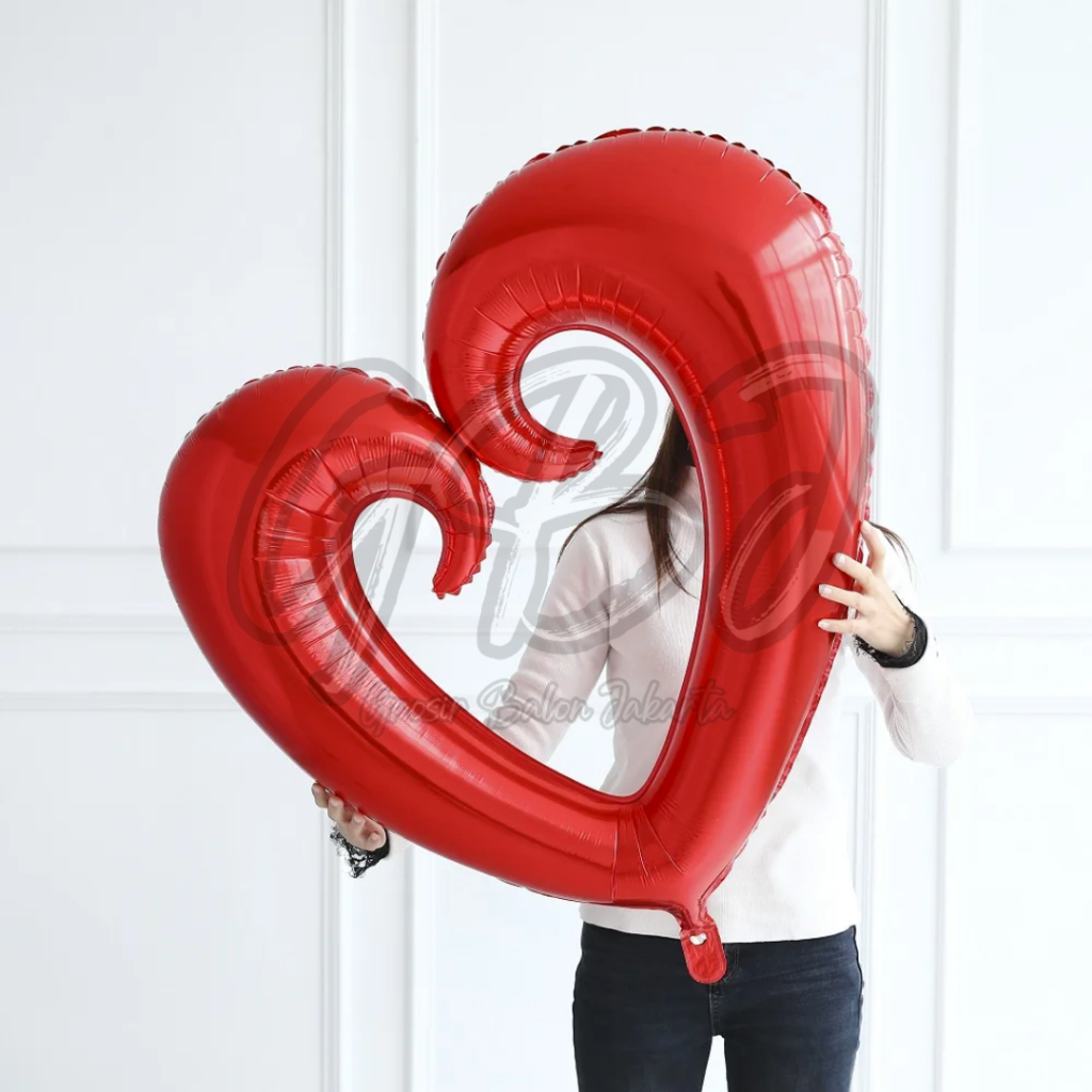 Jual Balon Foil JUMBO Love Sambung / Hati Bersambung Bolong / Heart ...
