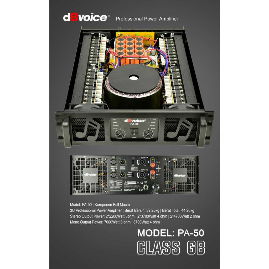 Jual Power dB Voice PA 50 Original Amplifier dBVoice PA50 Class GB | Shopee Indonesia