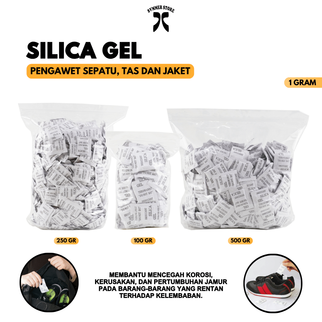 Jual Silica Gel 1gram 2gr 5 gram 100gr Sepatu Tas Jaket Kamera Pengawet ...