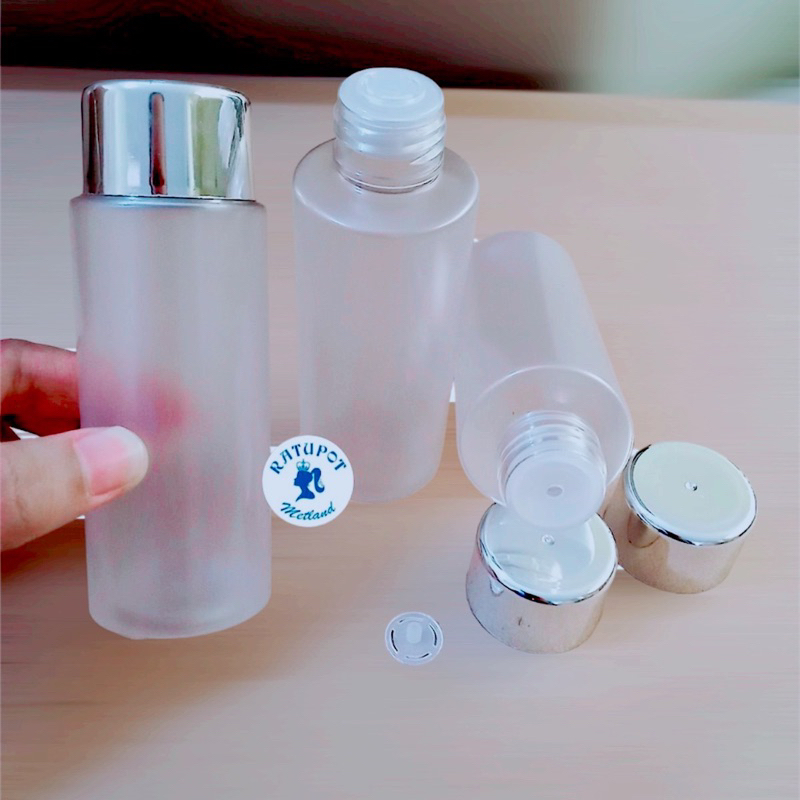 Jual botol toner 100 ml plastik frosted kerass REZA klem rapat ulir ...