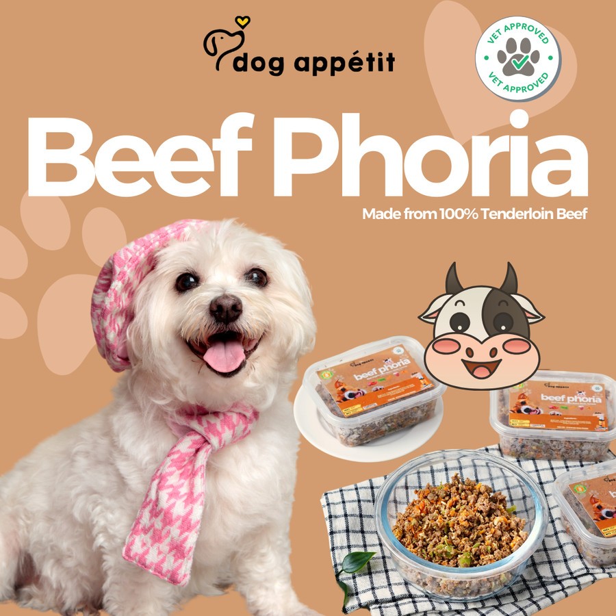 Jual DOG APPETIT BEEF PHORIA Cooked Dog Food Sapi Complete Balance ...