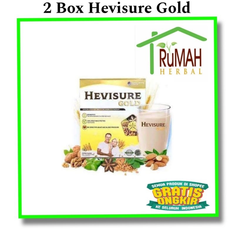 Jual Paket 2 Box Hevisure Gold+ Milk Asli Original - Hevisure 12 Sachet ...