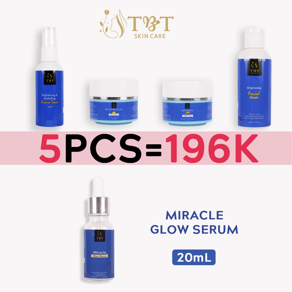 Jual Spesial Bundle TBT SKIN CARE 5in1 Paket Komplit Miracle Glow Serum ...