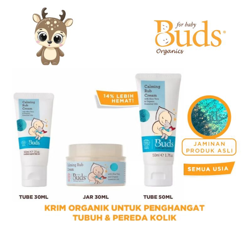 Jual Buds Organics Soothing Calming Rub Cream 30ml & 50ml | Shopee ...