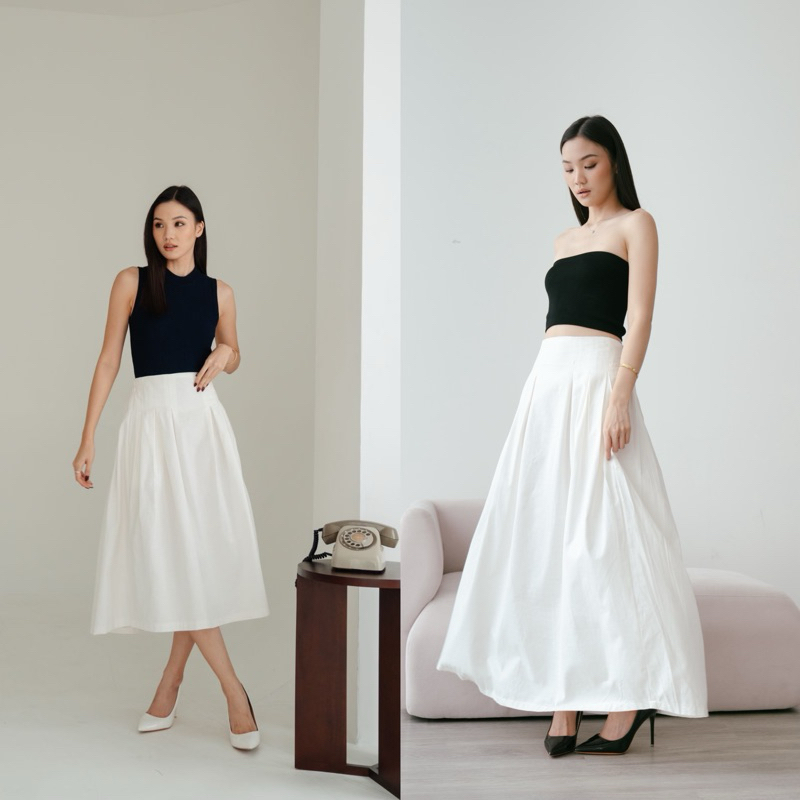 Jual 2282 COD ROK MIDI / ROK MAXI CASUAL WANITA TERBARU CATTON LINEN ...