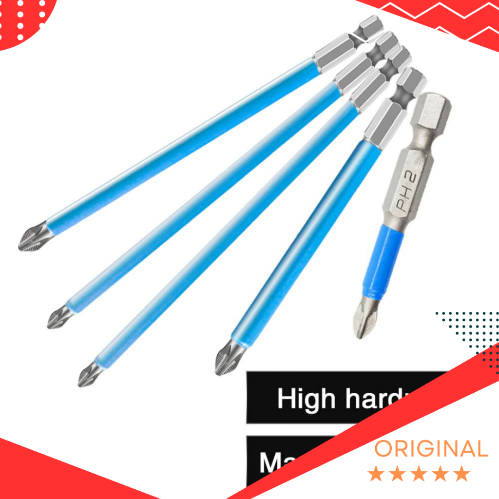 Jual Kepala Obeng Plus Phillips Magnetic Screwdrivers PH2 5 PCS [COD ...