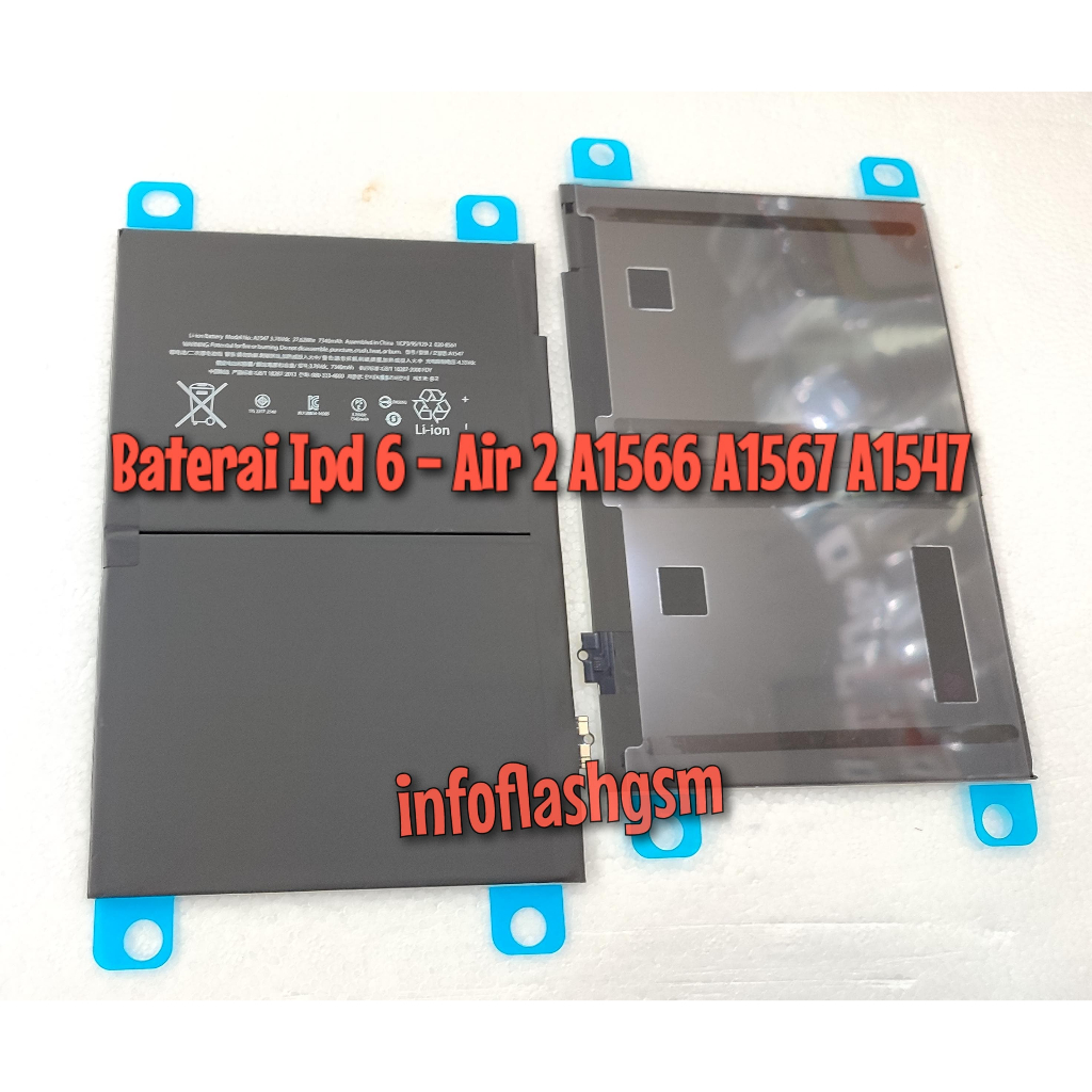 Jual Baterai Batre Battery Ipadd 6 - Air 2 A1566 A1567 A1547 | Shopee ...