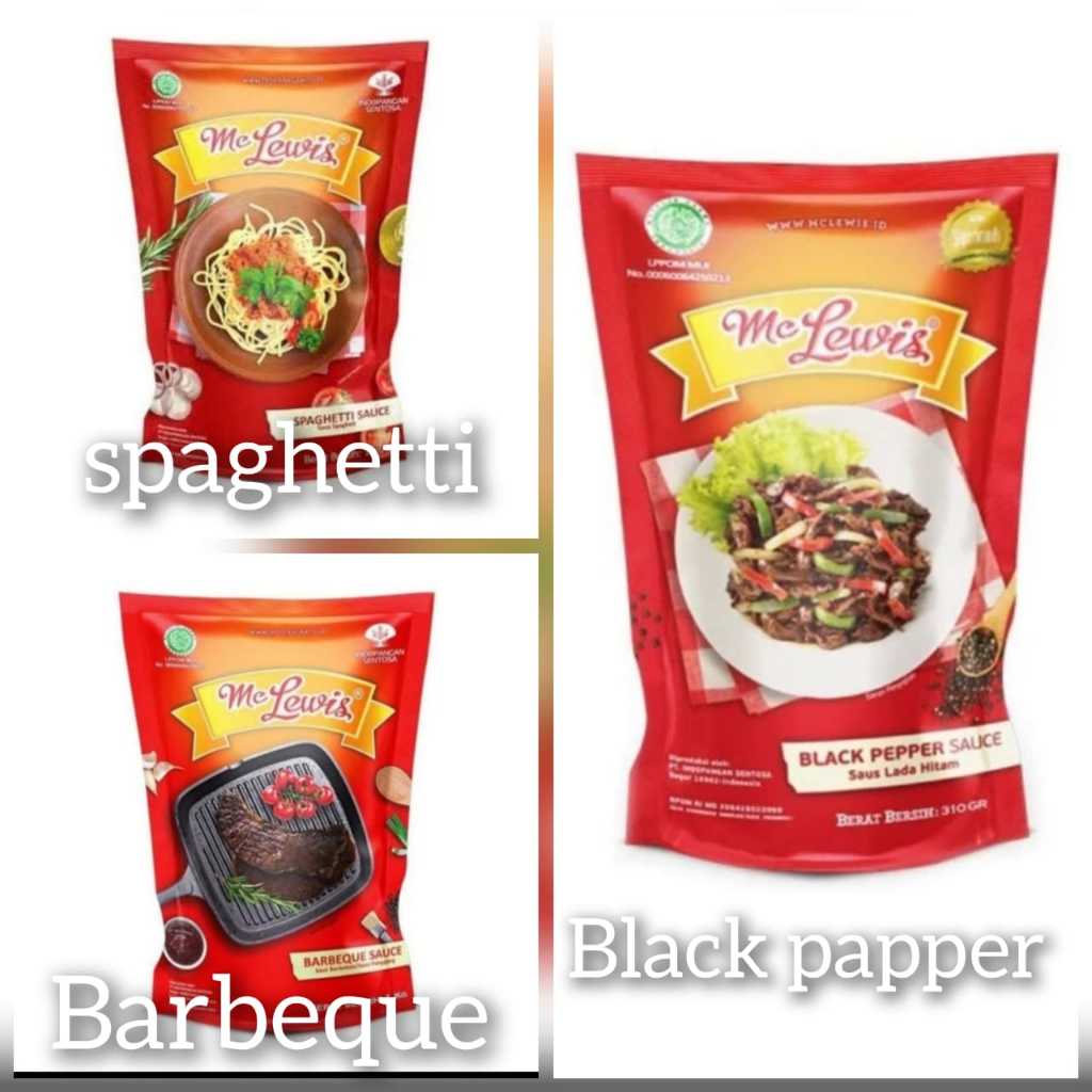 Jual mc lewis saus barbeque spaghetti black papper 310gr | Shopee Indonesia
